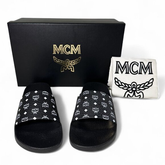 MCM | Shoes | Mcm Logo Rubber Platform Slide | Poshmark